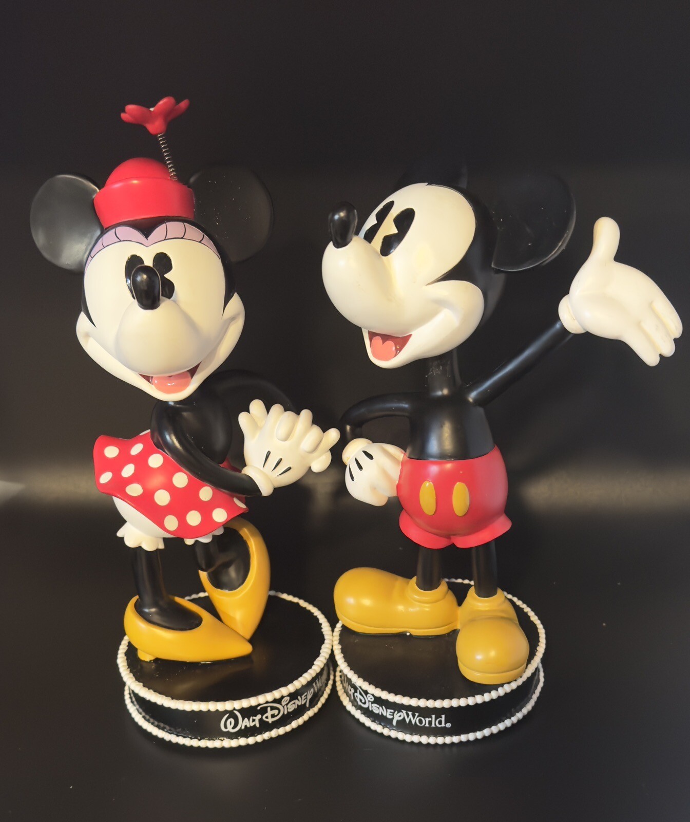 Walt Disney World Exclusive Mickey And Minnie Mouse Bobblehead 9" Set ...