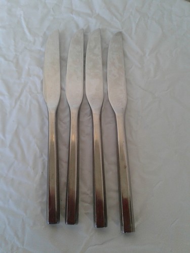 Hampton Silversmiths Ritz Satin Multisided Stainless Flatware 4 Dinner ...