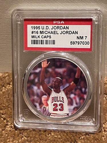 1995 UD Upper Deck Michael Jordan PSA 7 #16 Milk Cap New Case Bulls MJ ...