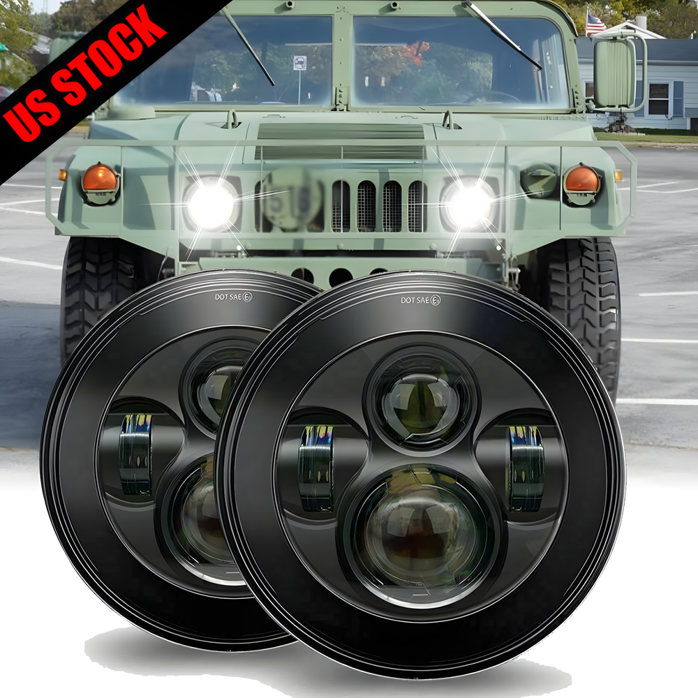 For Humvee M998 M923 M35a2 Truck 7'' inch LED Headlights Plug & Play ...