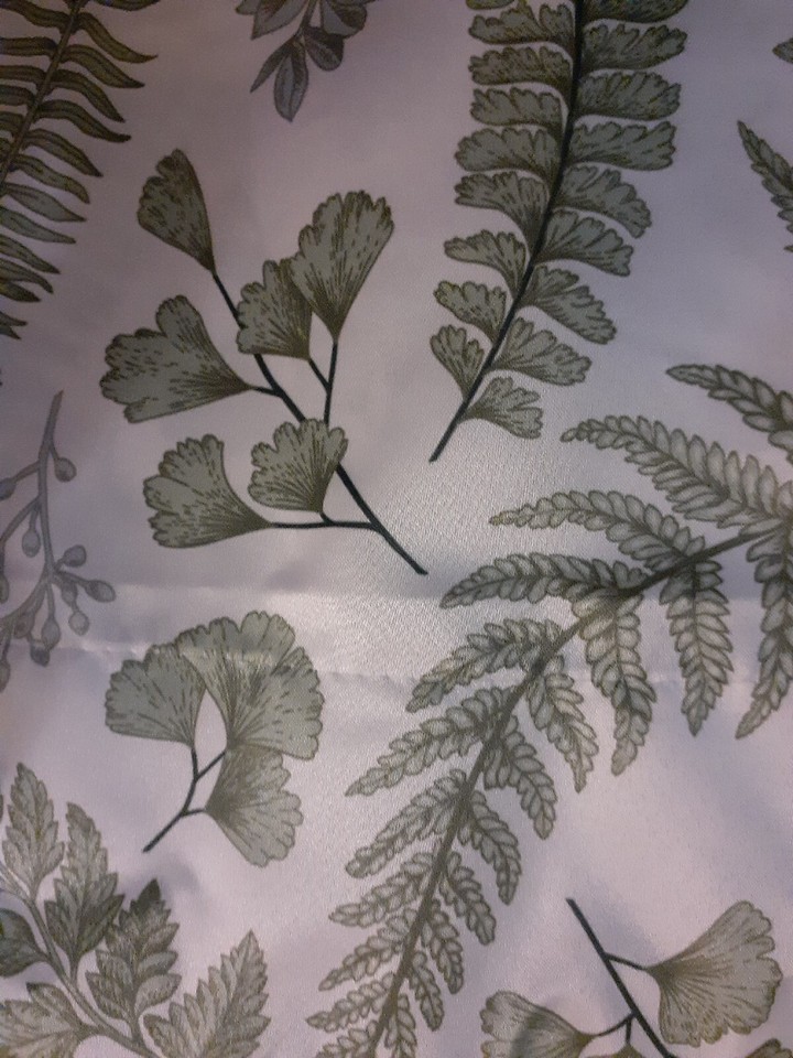 Botanical Fern Ginkgo Satin Valances 12x54 Satiny Polyester | eBay