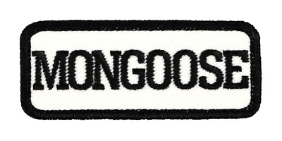 Mongoose Embroidered Patch Ivory/Black Iron-On Sew-On Jacket Bag Hat Backpack LG | eBay
