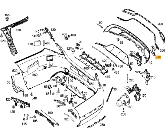 Mercedes-Benz Moulding Chrome Exhaust End Pipe W205 AMG Left ...