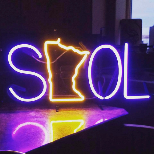 14"X10" Skol Minnesota Sports Team Viking Neon Sign Man Cave Handmade ...