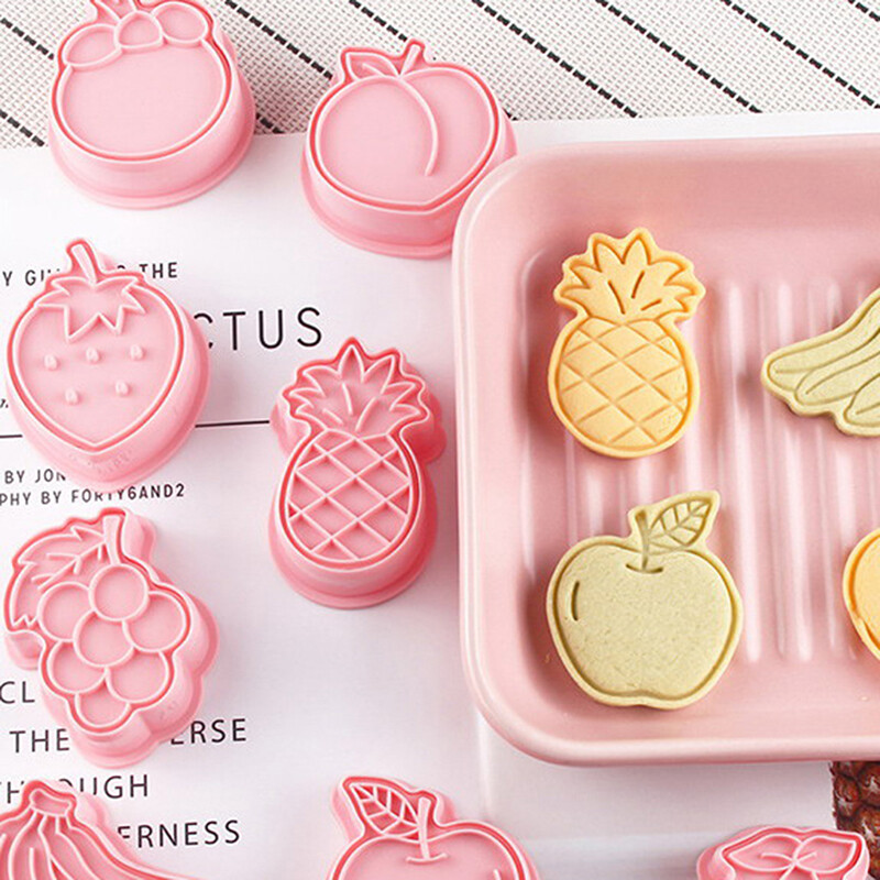 8Pcs Fruit Cookie Embosser Mold 3D Frosting Fondant Plastic Cookie ...