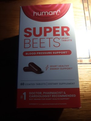 HumanN SuperBeets Beet Root Heart Tablets Smooth Coat (60ct.) Heart, BP ...