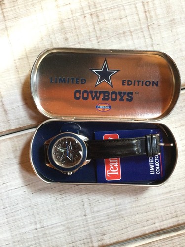 NFL Dallas Cowboys FOSSIL Limited Edition wristwatch & collectors tin ...