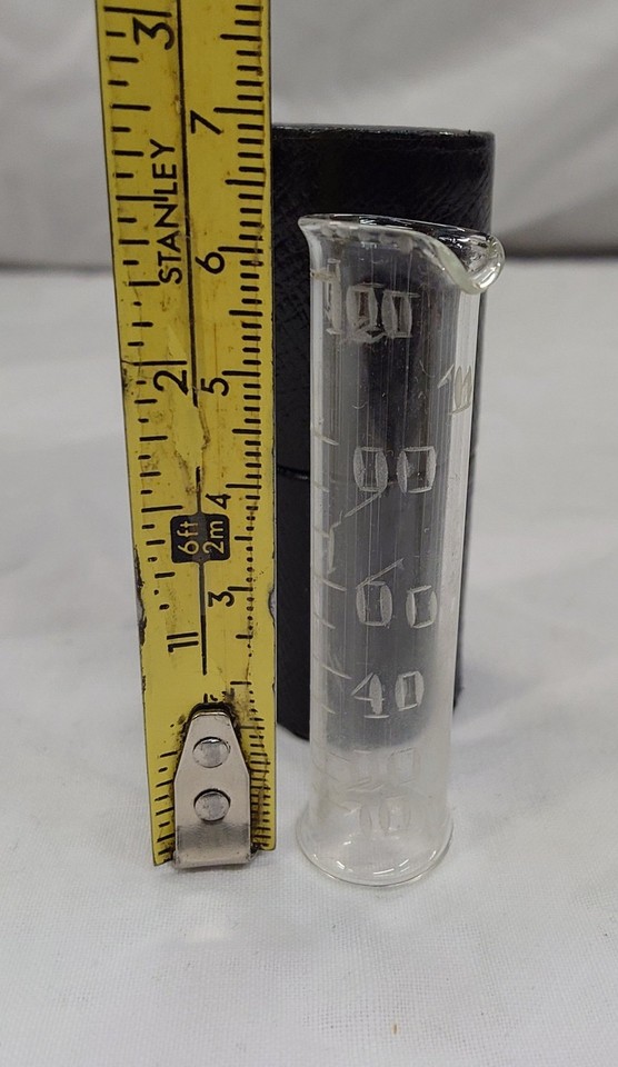 Vintage Mini Measure Glass Graduated Cylinder with Case | eBay UK