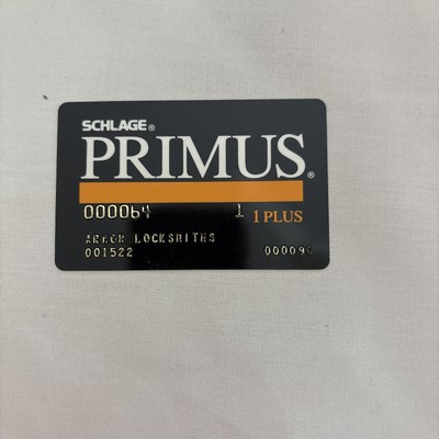 Primus Key Card 1 Plus See Photos Schlage Armor Locksmith 1990 | eBay