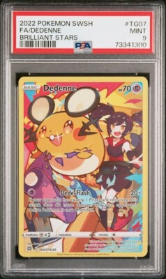 PSA 9 - Dedenne TG07/TG30 Brilliant Stars Full Art FA Trainer Gallery ...