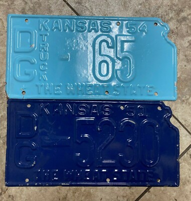 Vintage Kansas License Plates 1950's | eBay