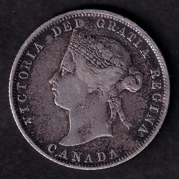 Canada 1872H 25c Twenty Five Cent Silver Quarter Queen Victoria Small ...