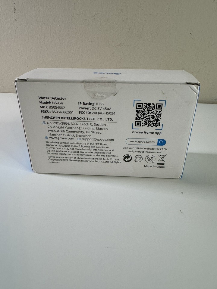 Govee H5054 Water Leak Detectors 5 Pack, 100dB Adjustable Audio Alarm ...