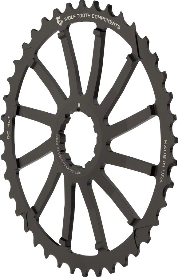 WOLF TOOTH 40T GC COG FOR SRAM 11-36 10-SPEED CASSETTES, BLACK ...