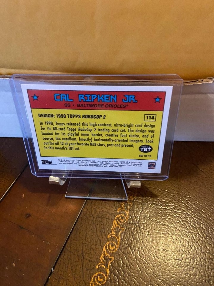 2023 THROWBACK THURSDAY CAL RIPKEN JR. 1990 TOPPS ROBOCOP 2 CARD # 114 ...