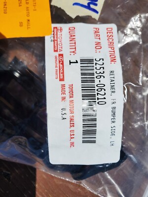 Genuine OEM Toyota 52536-06210 Driver Front Bumper Retainer Bracket 18 ...