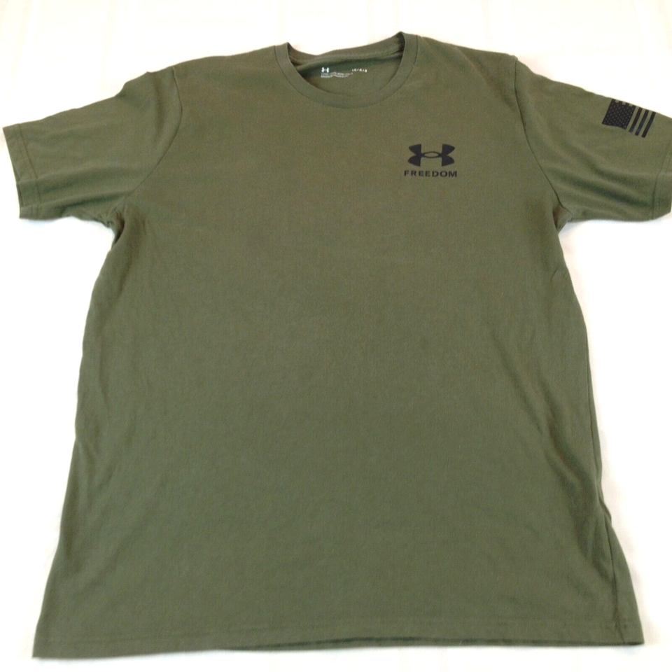 UNDER ARMOUR Freedom Graphic Crew Neck Short Sleeve Army Green T-Shirt ...