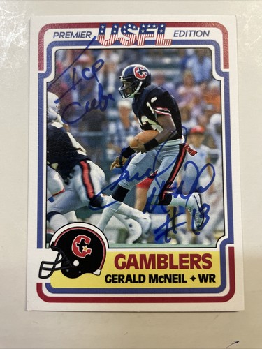 1984 USFL Football Gerald McNeil Houston Gamblers Signed Custom Card A ...