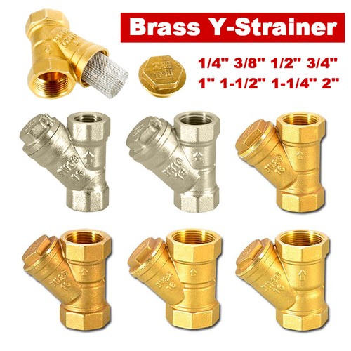 BSP Brass In-Line Y Strainer / Filter 1/4" 3/8" 1/2" 3/4" 1" 1-1/2" 1-1/4" 2" | eBay