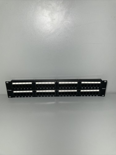 48 Port Cat6 Patch Panel 2U Rack & Wall Mount Ethernet UTP Keystone ...