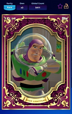 Topps Disney Collect Digital Heroes BUZZ LIGHTYEAR Chrome Magenta Rare ...