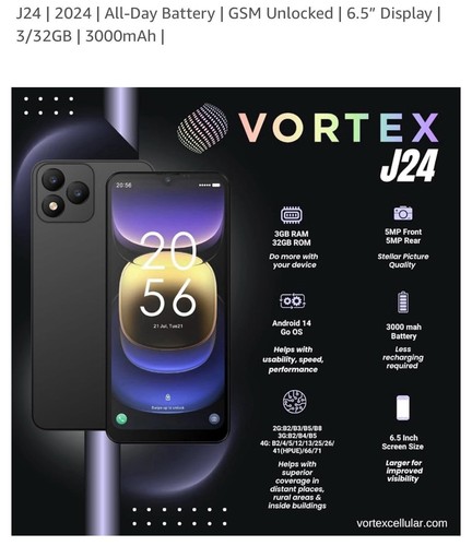 Vortex J24 6.52" Smartphone 32GB ROM 3GB RAM Android 14 | eBay
