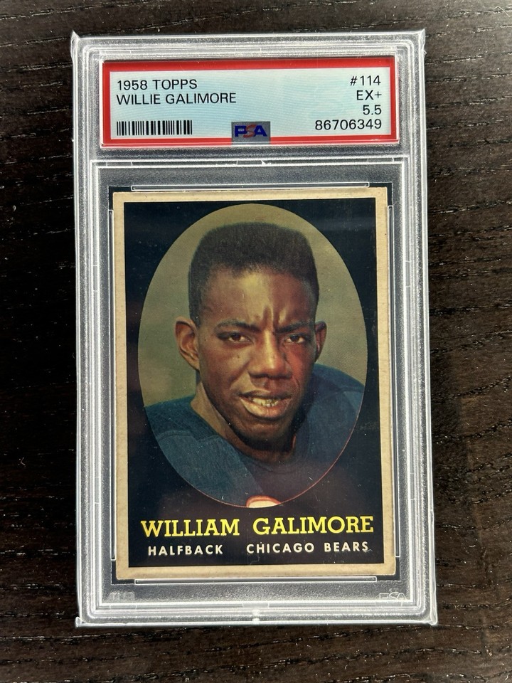 1958 Topps Football #114 William Galimore RC PSA 5.5 Chicago Bears ...