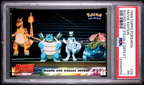 POKÉMON TOPPS CHROME 1999 ROUND ONE EQUALS DEFEAT MOVIE EDITION PSA 1 ...