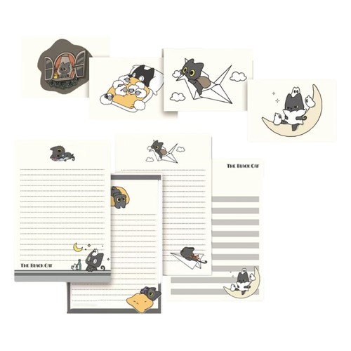 1 Set Little Black Cats Letter Writing Paper with Envelopes Set ...