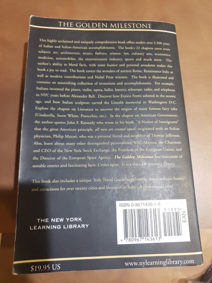 The Golden Milestone - over 2500 Years of Italian Contributions to ...