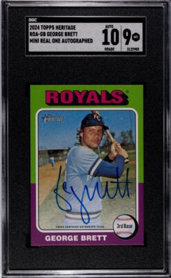 2024 Topps Heritage George Brett Mini Real One SGC 9 / Auto 10 | eBay