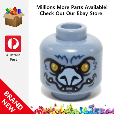 Genuine LEGO™ Sand Blue Minifigure Head Alien Chima Bat 3626 6057025 ...