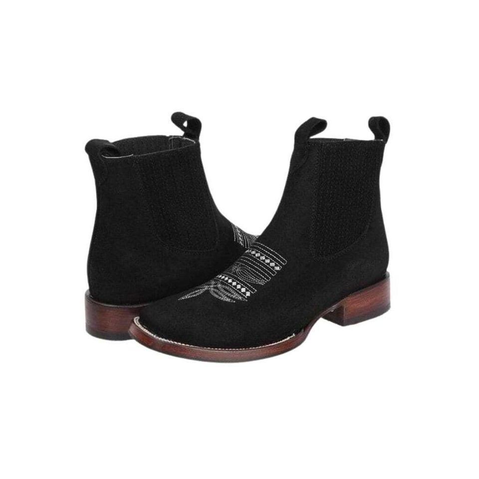 Men Western Cowboy Square Toe Ankle Boot Rodeo Botin Vaquero Rodeo ...