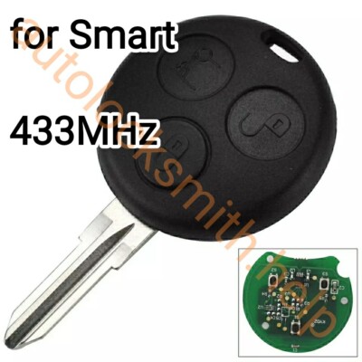 For Smart K City Fortwo Roadster Forfour Car Remote Key 3 Button 433MHz ...