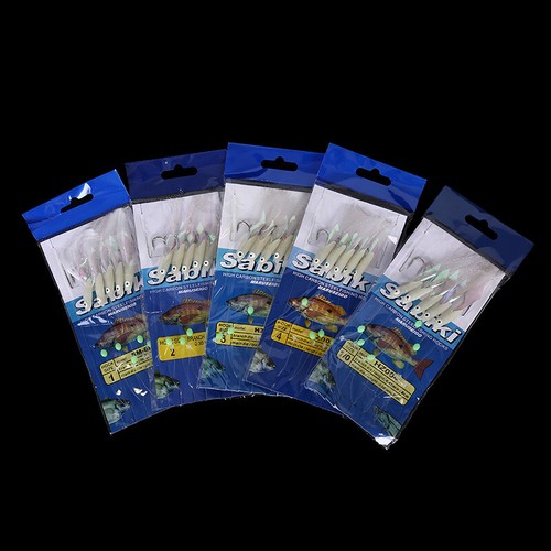 5Pcs/Set Carbon Steel Lure Sea Fishing Luminous Fishing Hook Bait ...