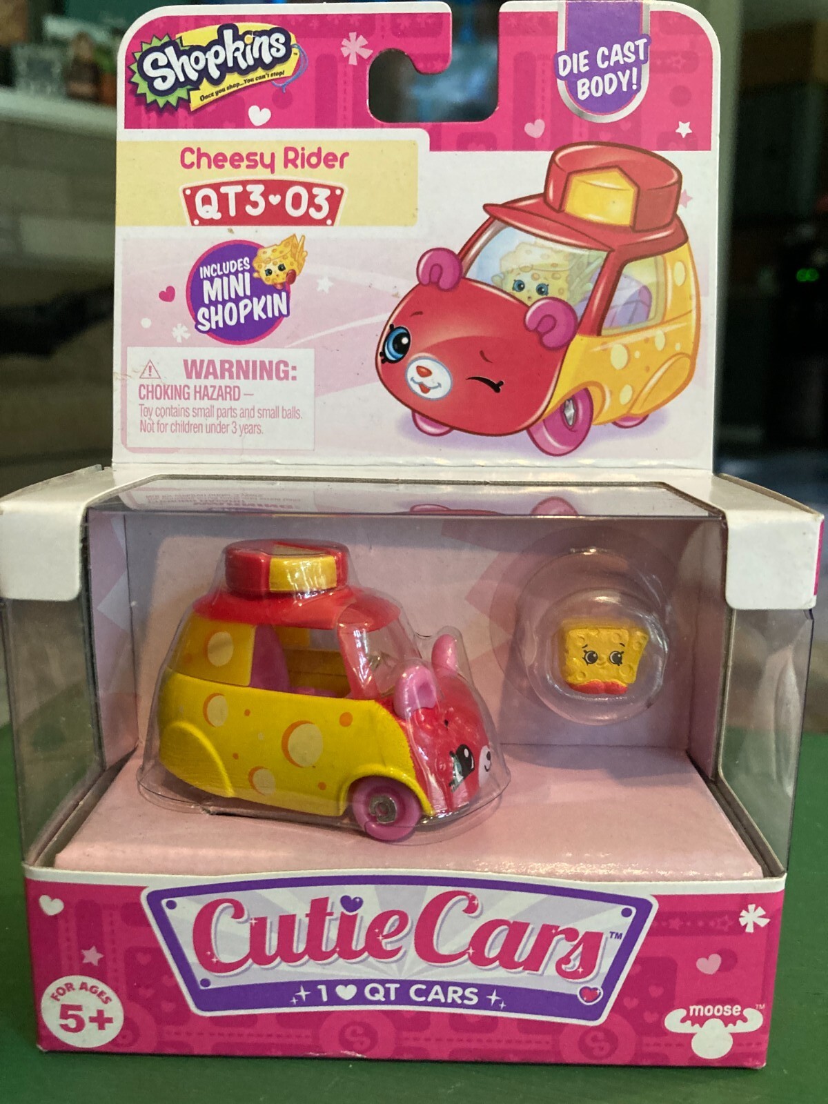 Shopkins Cutie Cars QT3-03 Cheesy Rider Mouse Die-Cast Car RETIRED RARE ...