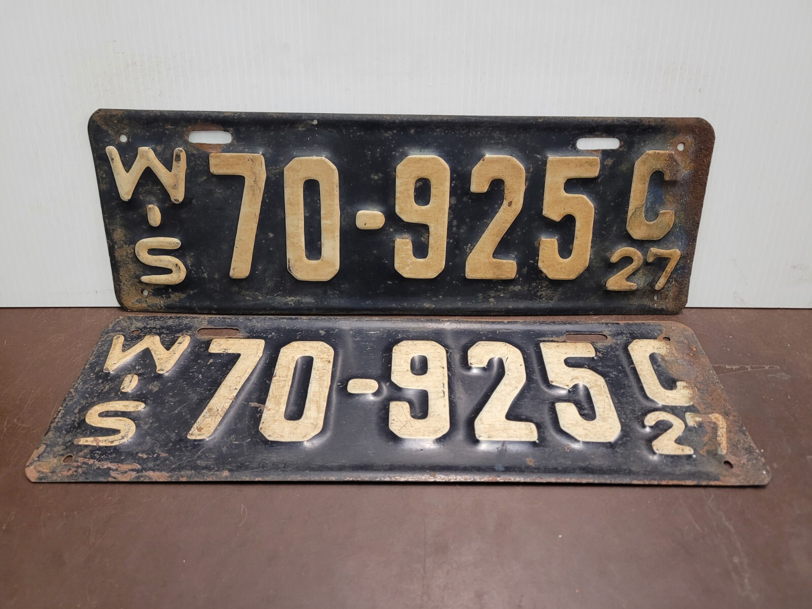 1927 Wisconsin PAIR License Plate Tag Original. | eBay