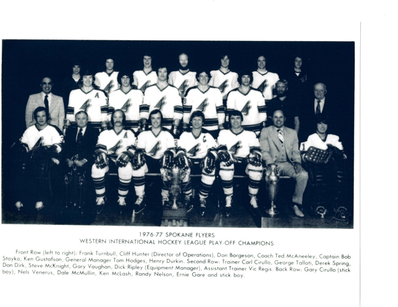 1976 1977 SPOKANE FLYERS HOCKEY TEAM 8X10 PHOTO WASHINGTON WIHL ...