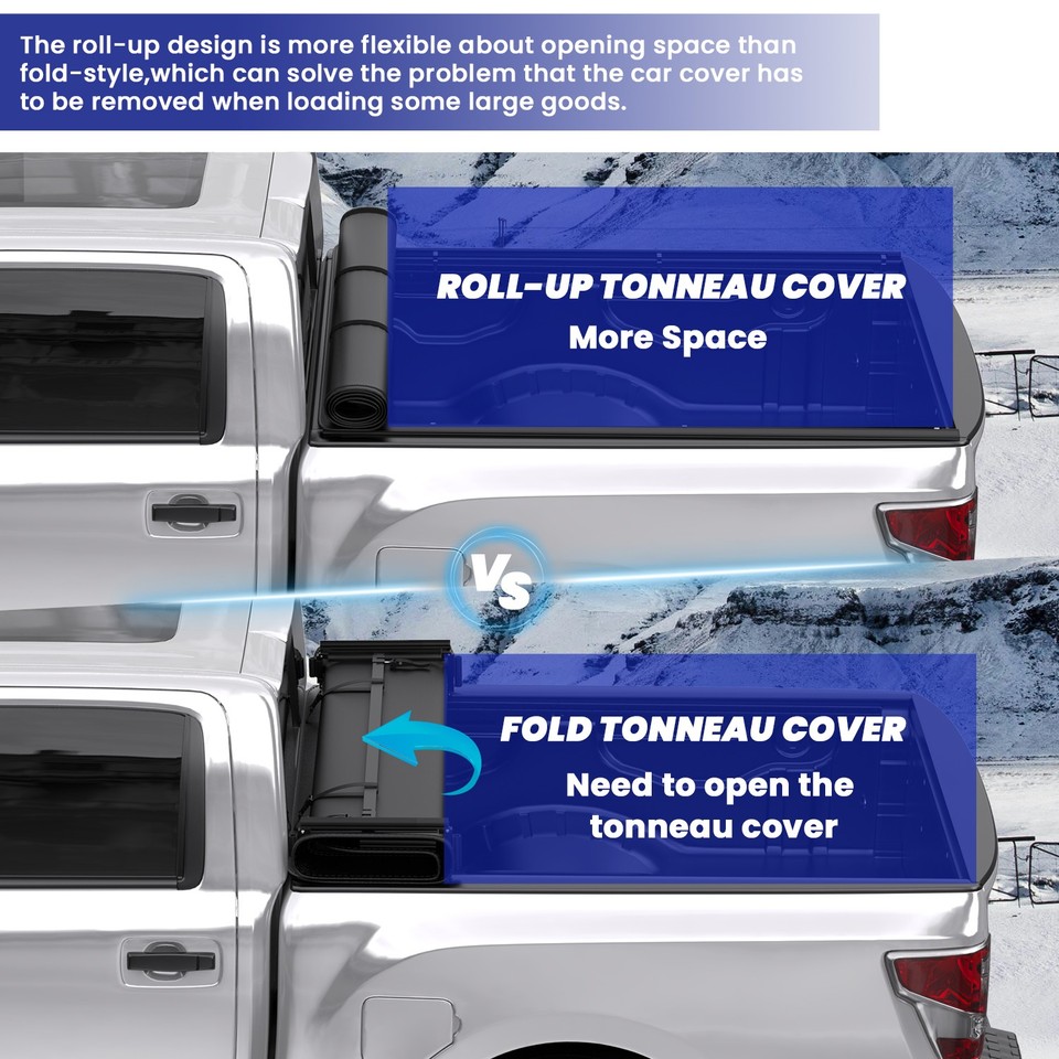5FT foldable Roll-up Tonneau Cover Bed For 2005-2026 Nissan Frontier ...