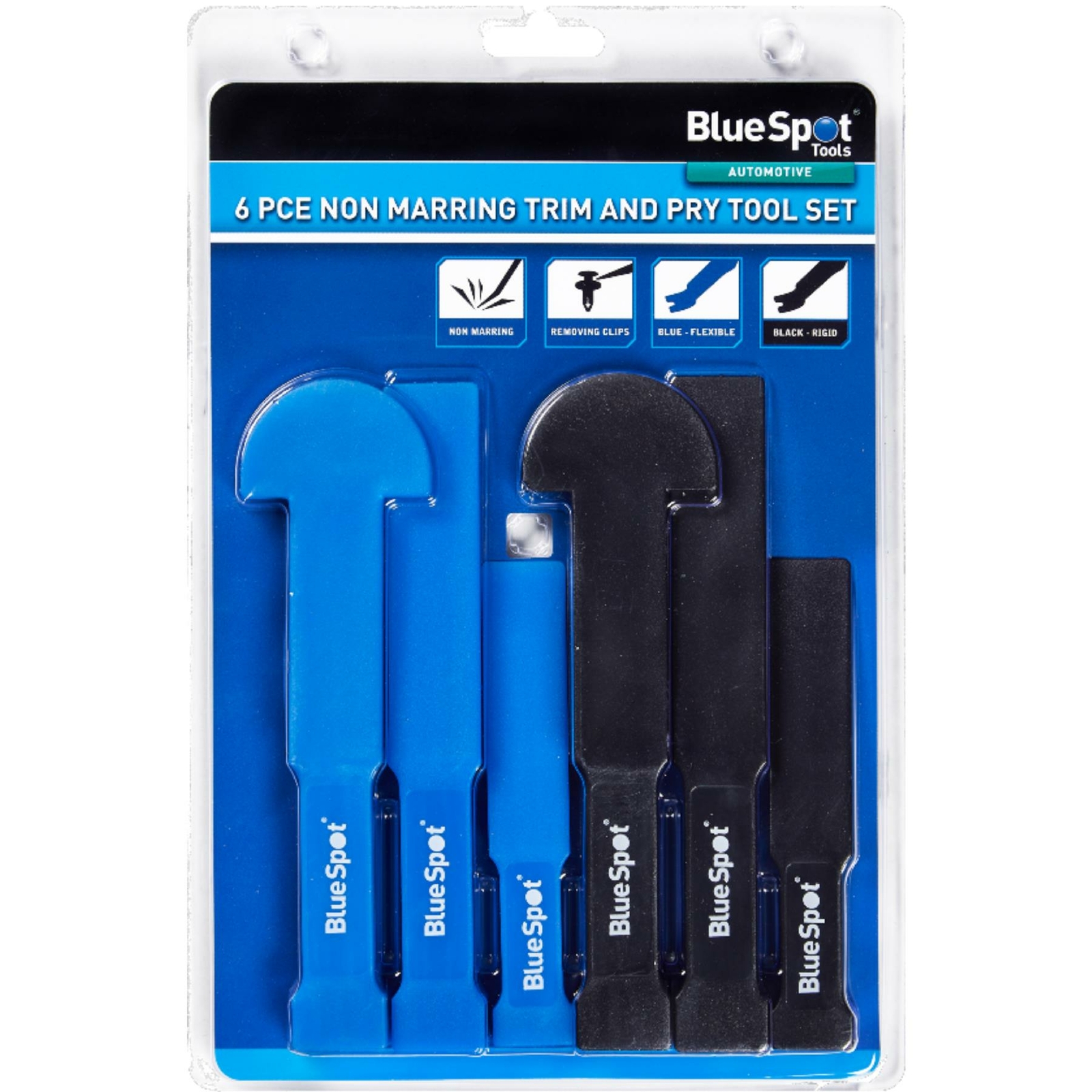 BlueSpot 6pc Non Marring Car Trim Removal And Pry Tool Kit Panel Door ...