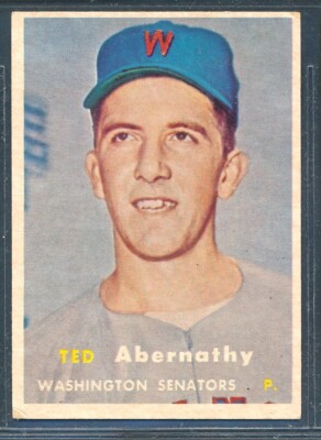 1957 Topps #293 TED ABERNATHY 4th Series SP Washington Senators RC ~ VG ...