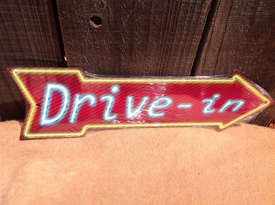 Drive In This Way To Arrow Sign Directional Novelty Metal 17" x 5" | eBay