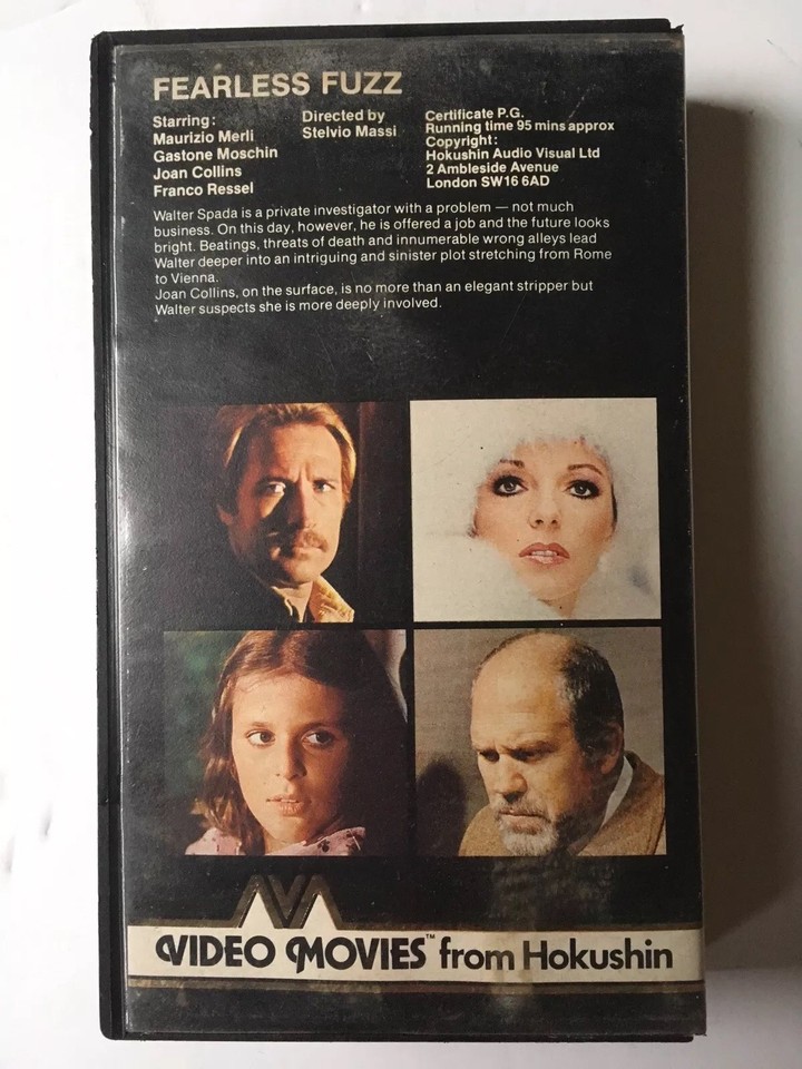 Fearless Fuzz (Renamed: FEARLESS.1977, Joan Collins) VHS Video Cassette ...