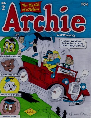 ARCHIE COMICS # 2 COVER RECREATION ORIGINAL COMIC COLOR ART ON CARD STOCK | eBay