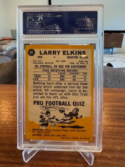1967 Topps Football LARRY ELKINS #49 - PSA 8 - NM-MT | eBay