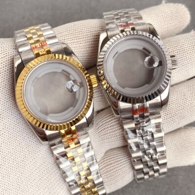 New 31mm 10ATM Silver Sapphire Crystal Ladies' Watch Case For NH05 NH06 ...