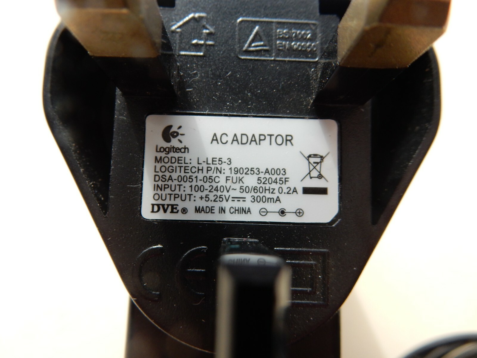 AC ADAPTOR Logitech INPUT AC 100-240V OUTPUT 5.25V 300mA | eBay UK