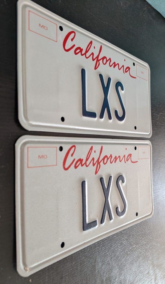 1993-2011 Pair California License Plates # "LXS" Custom vanity Plates ...