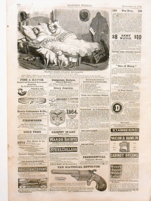 Harper's Weekly Page Civil War Chicago Platform Politics Campaign Pins ...
