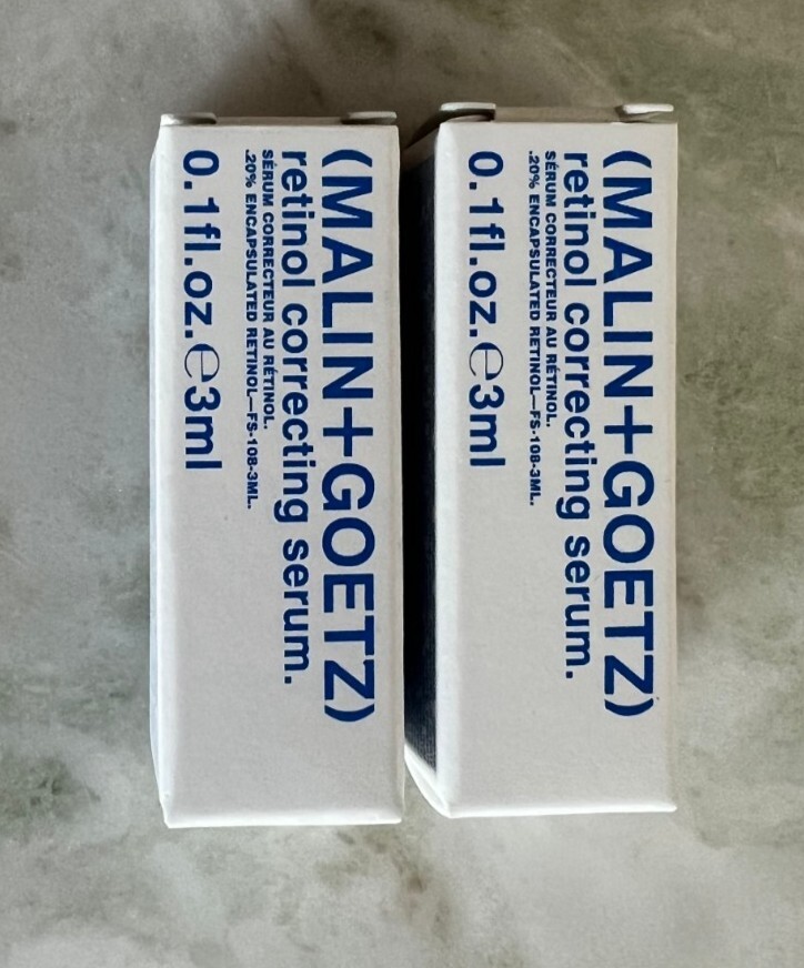 LOT OF 2 Malin Goetz Retinol Correcting Serum 6ml total Sample Size NIB ...